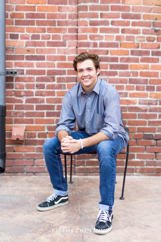 Reno Senior Portraits of Tim Harris in Downtown Reno
