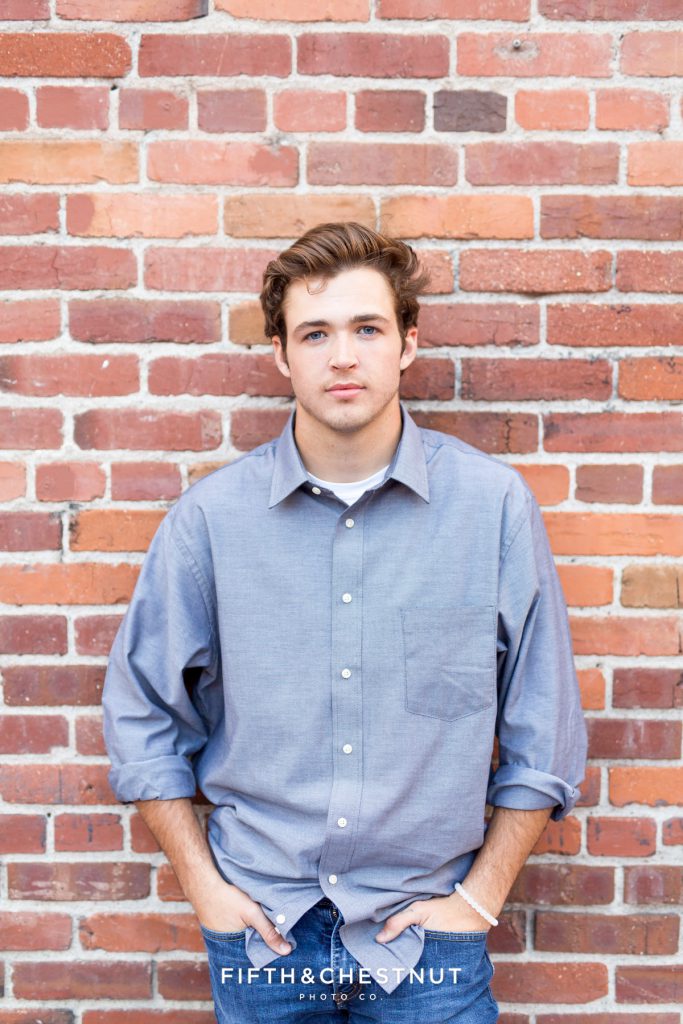 Reno Senior Portraits of Tim Harris in Downtown Reno