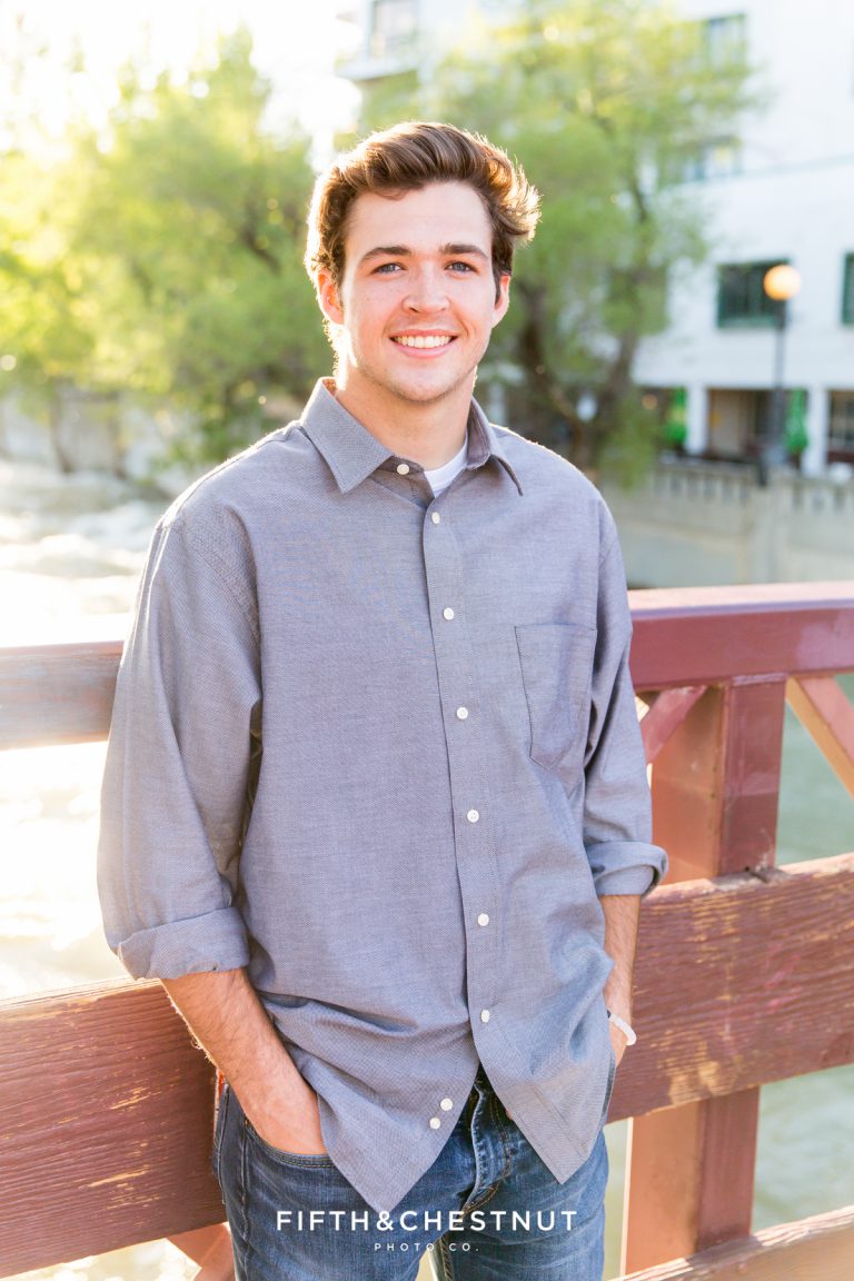 Reno Senior Portraits of Tim Harris in Downtown Reno