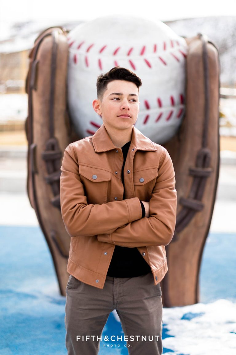 Baseball Themed Senior Portraits by Reno Senior Photographer
