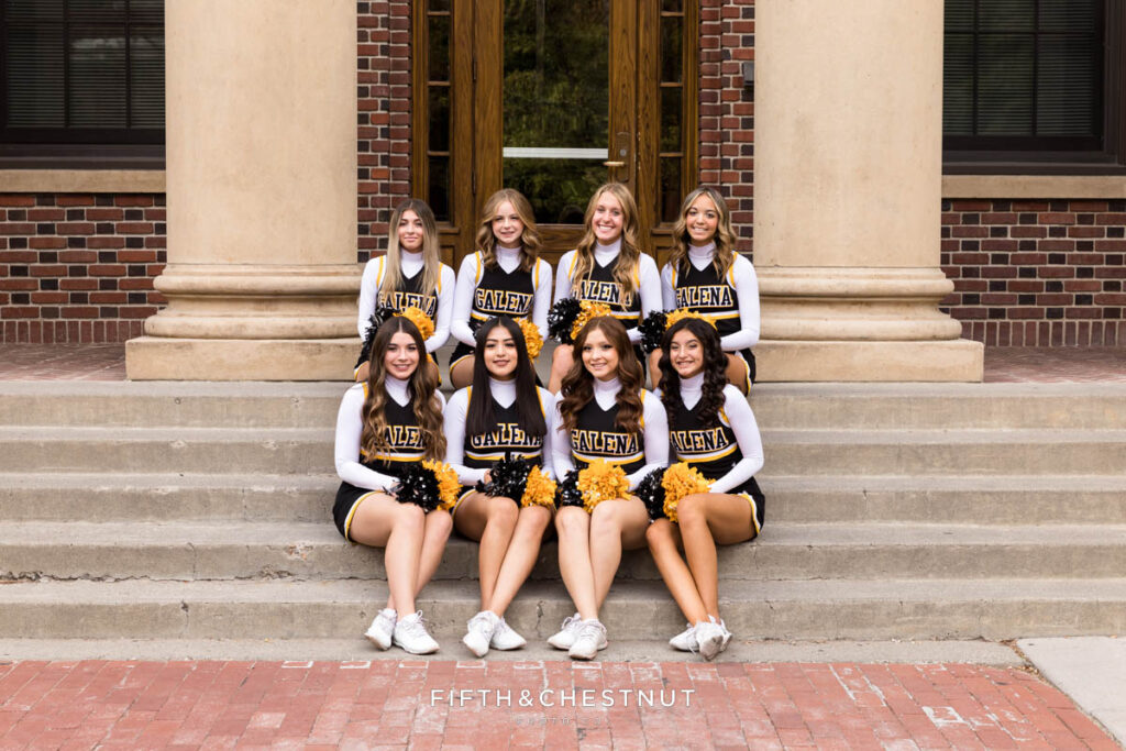 Fall Cheer Team Portraits by Reno Senior Photographer