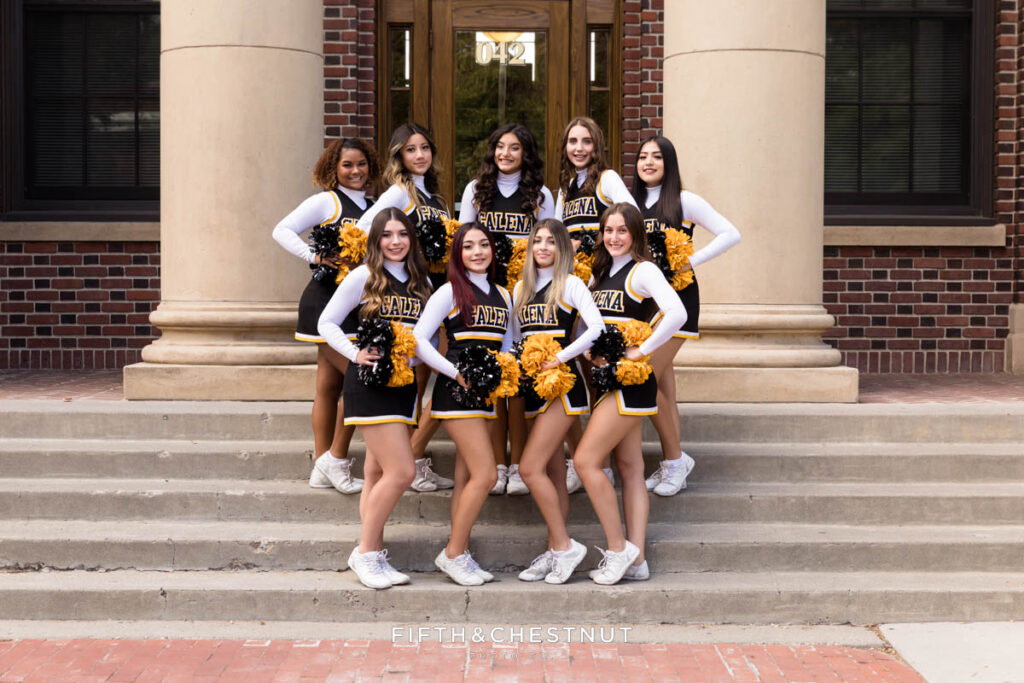 Fall Cheer Team Portraits by Reno Senior Photographer
