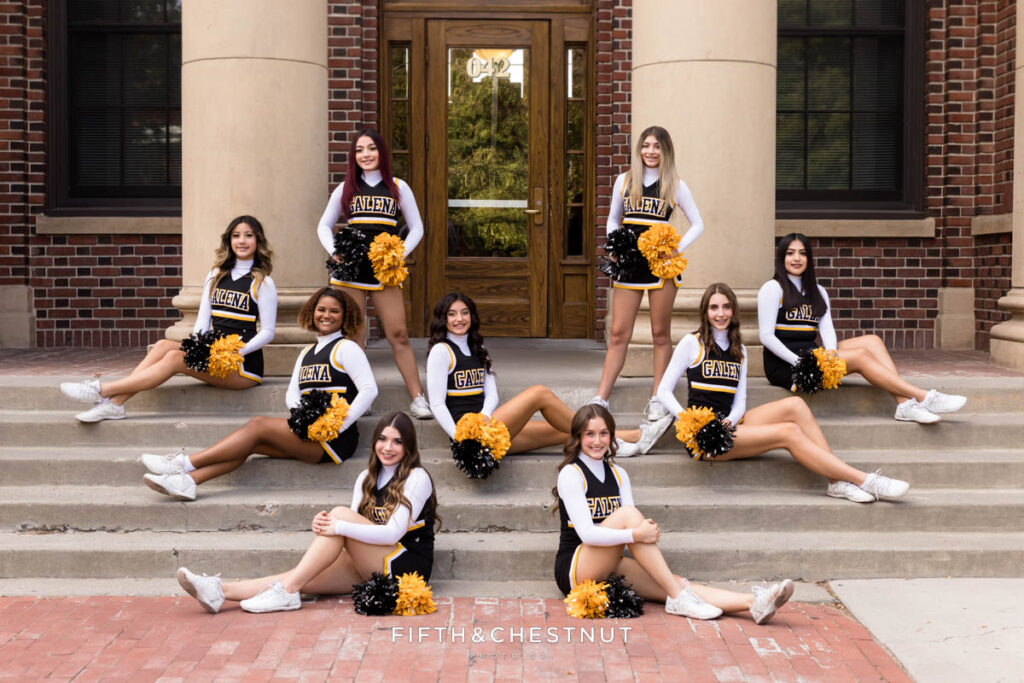 Fall Cheer Team Portraits by Reno Senior Photographer