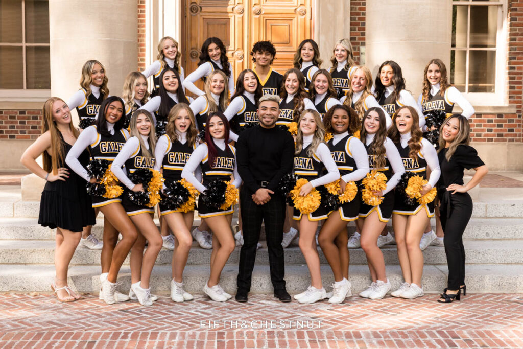 Fall Cheer Team Portraits by Reno Senior Photographer