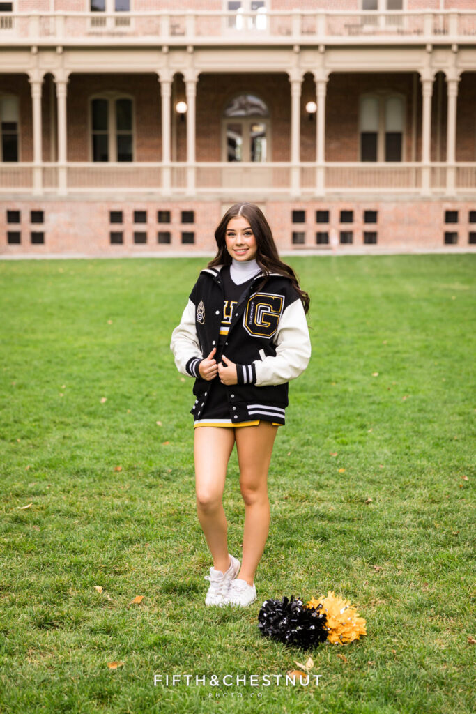 Fall Cheer Team Portraits by Reno Senior Photographer